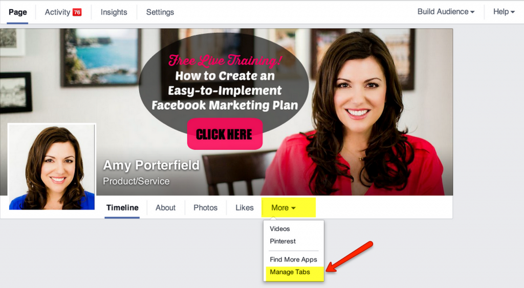 Example Facebook Page Timeline