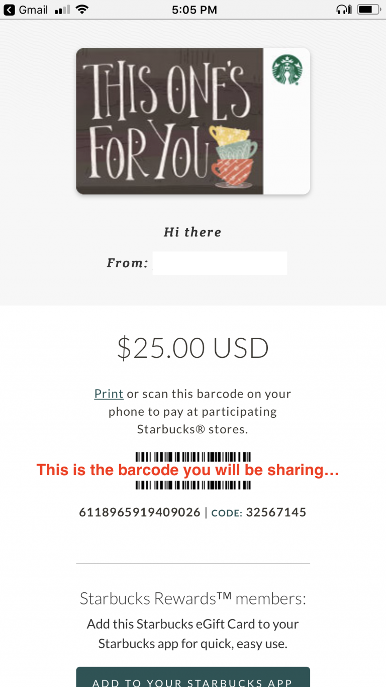 How to share a cup of Starbucks coffee with your social media community.