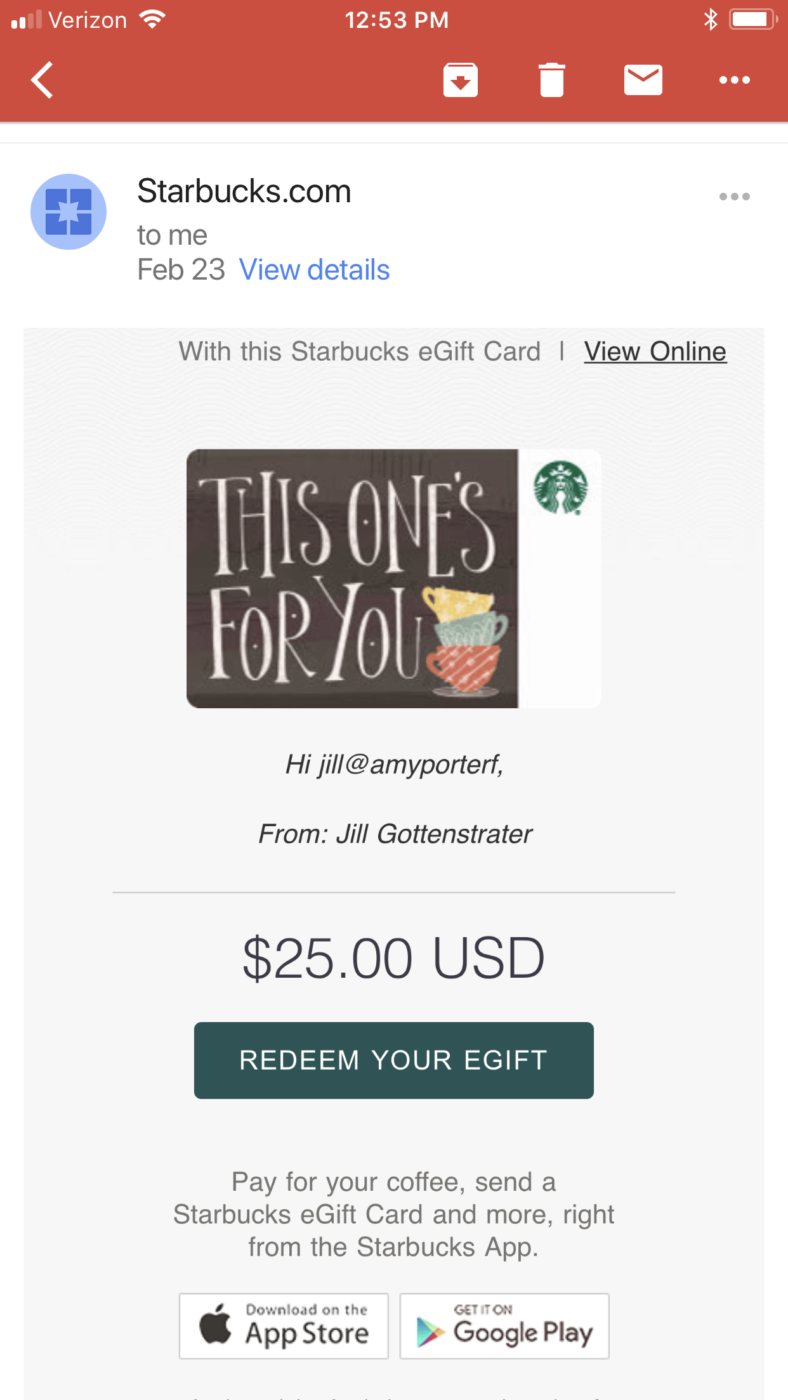 How to share a cup of Starbucks coffee with your social media community.